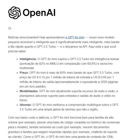 Dorival Querino On Linkedin En For Chatgpt Api Users Gpt 4o Mini Has Been Released And With A