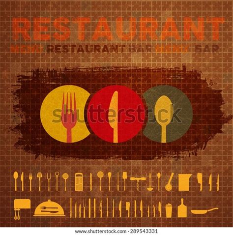 Restaurant Logo Menu Set Icon Collection Stock Vector Royalty Free