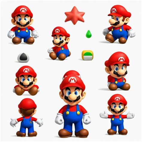 Mario Vector Set White Background Isolated A High Qualit Premium Ai Generated Vector