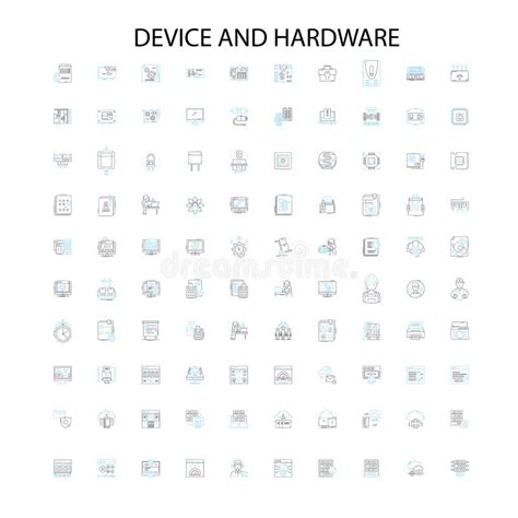 Device And Hardware Icons Signs Outline Symbols Concept Linear