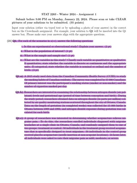 Assignment 1 Stat2263 Pdf Histogram Categorical Variable