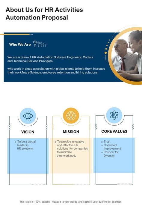 Hr Activities Automation Proposal For About Us One Pager Sample Example Document Presentation