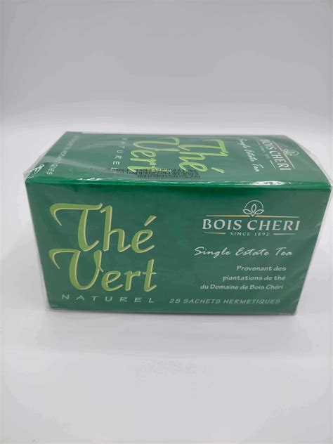 Thé Bois Chéri Thé Vert Nature 25x5g Boissons Antillaisesthé Bois