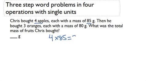 Solving Multi Step Single Unit Problems With Four Operations Metric