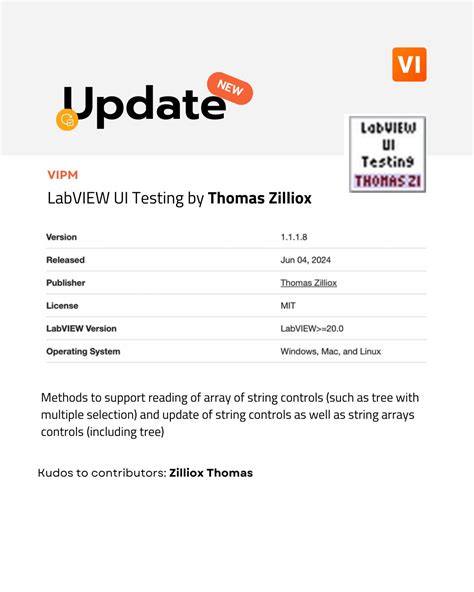 Vipm Discover Labview Tools On Linkedin New Update Labview Ui Testing By Thomas Zilliox