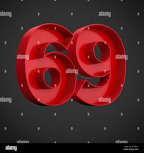 A 3d Rendering Of The Number Sixty Nine In Red Over The Black