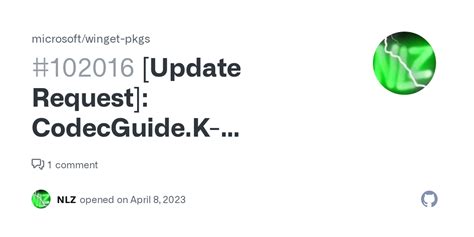 Update Request Codecguidek Litecodecpack · Issue 102016 · Microsoftwinget Pkgs · Github
