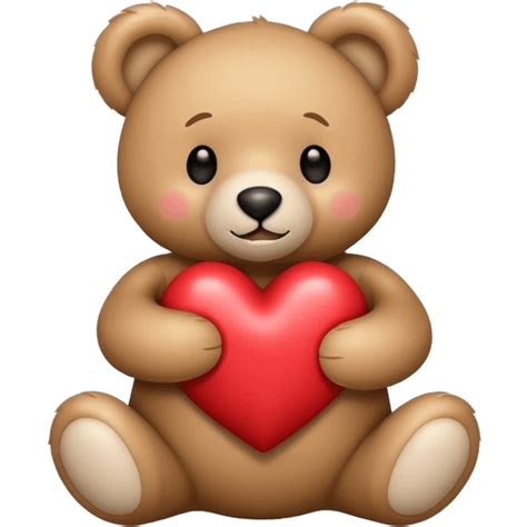 Teddy Bear Hug With A Heart Emoji Ai Emoji Generator