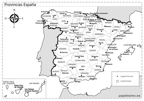 Mapas De España Para Imprimir Físico Político Y Mudo Papelisimo