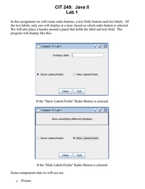 Solved Cit 249 Java Ii Lab 1 In This Assignment We Will