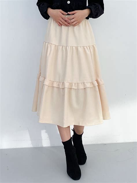 루미에르 🚀당일발송🚀착한가격2color 3단 절개 피치 캉캉스커트롱스커트 미디스커트 샤스커트 플리츠스커트 플레어스커트 머메이드스커트 미니스커트 데님스커트 레더스커트