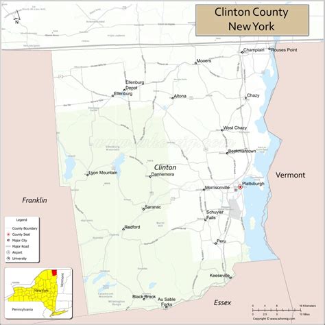Map Of Clinton County New York Check Where Is Located Cities Population Highways And Facts