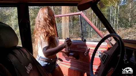 Ptp 1346 Jane Cranking The Jeep In Daisy Dukes Black Vans And Scrunched Socks Pump That Pedal