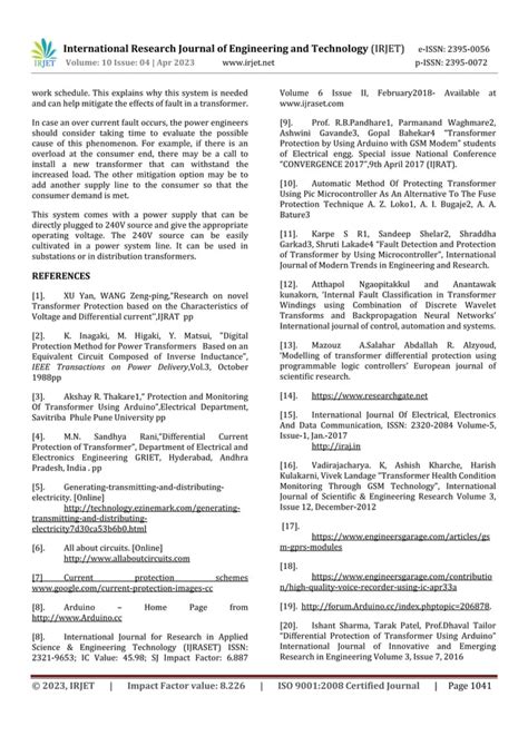 Differential Current Protection Of Transformer Using Arduino Pdf