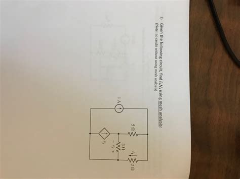 Solved Given The Following Circuit Find Is V Using Mesh Chegg