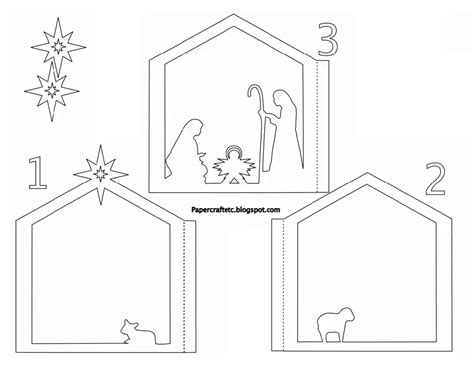 Nativity Card Pdf Zelfgemaakte Kerst Knutselen Kerst Knutselen