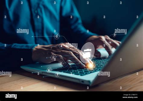 Dms Open File Folder With Flying Blank Documents With Pc Cloud