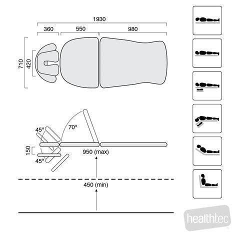 Healthtec Sx Manipulation Table Two Section With Lift Up Back Rest