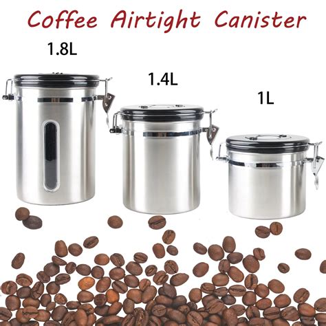 Stainless Steel Vacuum Seal Storage Coffee Bean Container Airtight