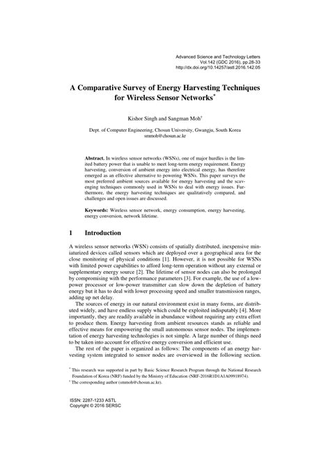 Pdf A Comparative Survey Of Energy Harvesting Techniques For Wireless Sensor Networks
