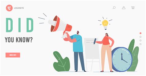 당신은 메가 폰 발표 광고 정보 방문 페이지 템플릿을 알고 계십니까 라우드 스피커와 전구가 있는 문자 알림 메시지에 대한 스톡 벡터 아트 및 기타 이미지 Istock