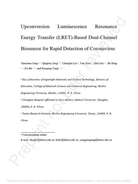 Upconversion Luminescence Resonance Energy Transfer Download Free Pdf Biosensor Elisa