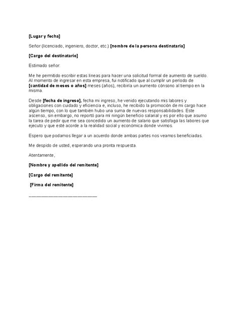 Modelo De Carta Formal Para Pedir Aumento De Sueldo Para Imprimir 2