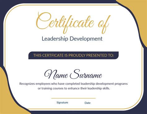 Leadership Development Certificate Templates Download