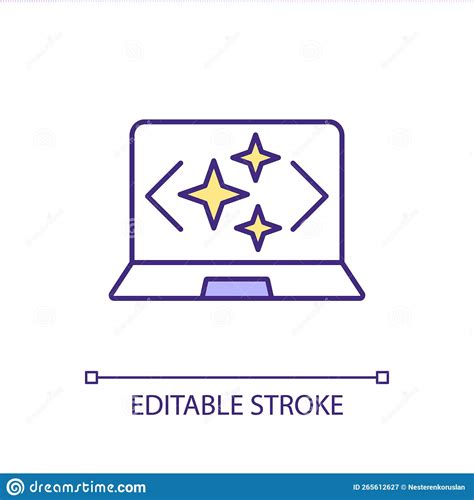 Writing Perfect Code Rgb Color Icon Stock Vector Illustration Of Pictogram Stroke 265612627