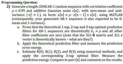 Solved Rogramming Question 2 Generate A Length 2048 Ar 1