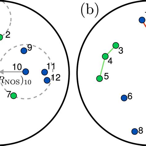 a configuration of twelve point vortices a before and b after the