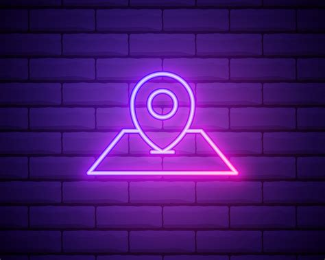 Pin Neon Style Icon Simple Thin Line Outline Vector Of Web Icons For Ui And Ux Website Or