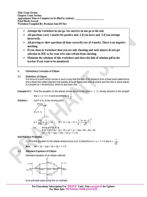 Worksheet 2 Ellipse And Hyperbola Pdf Ellipse Euclidean Plane Geometry