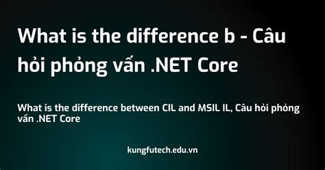 What Is The Difference B Câu Hỏi Phỏng Vấn Net Core