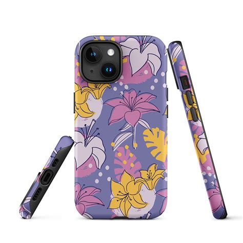 Colored Sketch Style Lilies Assortment Iphone 15 14 Robust Case Dubsnatch