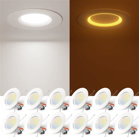 Amico 12 Pack 6 Inch 5cct Led Recessed Lighting With Night Light 125w
