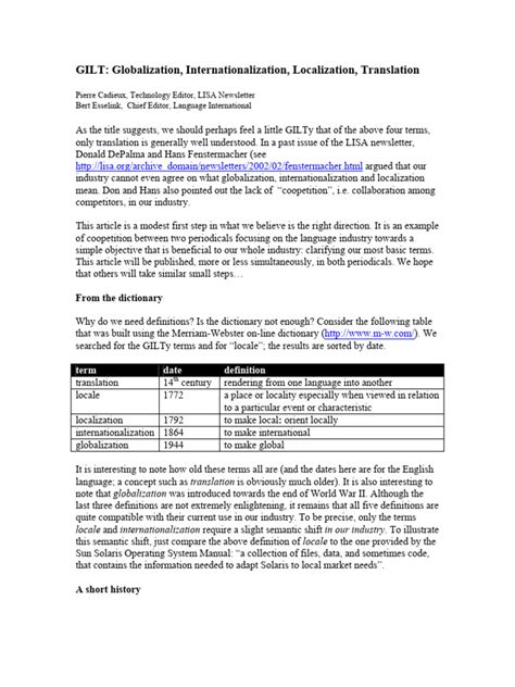 Gilt Globalization Internationalization Localization Translation