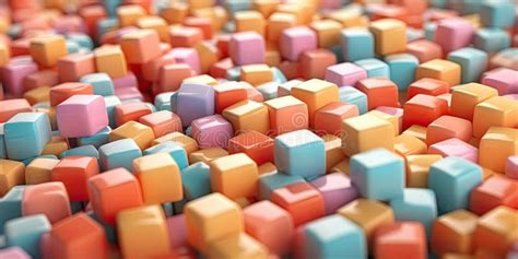 Abstract 3d Background Colorful Cubes Pattern Texture Generative Ai Stock Illustration