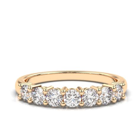 Solid Gold Wedding Band Round Stone 14k Gold Band For Women