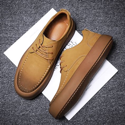 New Genuine Leather Men S Shoes Luxury Handmade Designer Casual Shoes