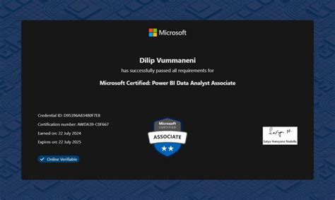 Completed Microsoft Certified Power Bi Data Analyst Associate V Dilip Posted On The Topic