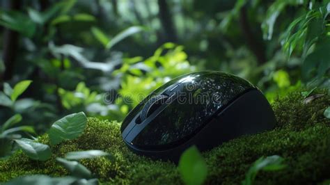 A Mouse Sitting On A Moss Covered Log Stock Illustration Illustration