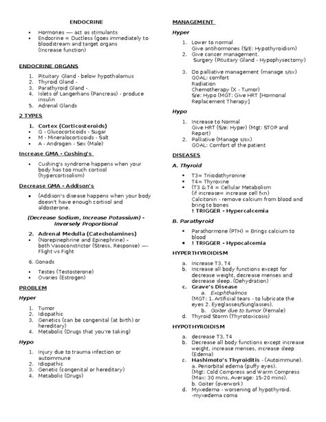 Simplified Notes For Endocrine Including Essential Lectures You Need To