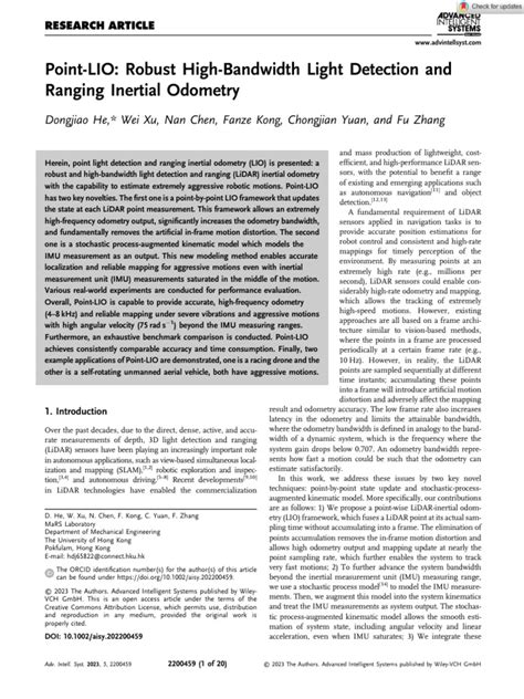 Advanced Intelligent Systems 2023 He Point‐lio Robust High