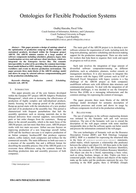 Pdf Ontologies For Flexible Production Systems