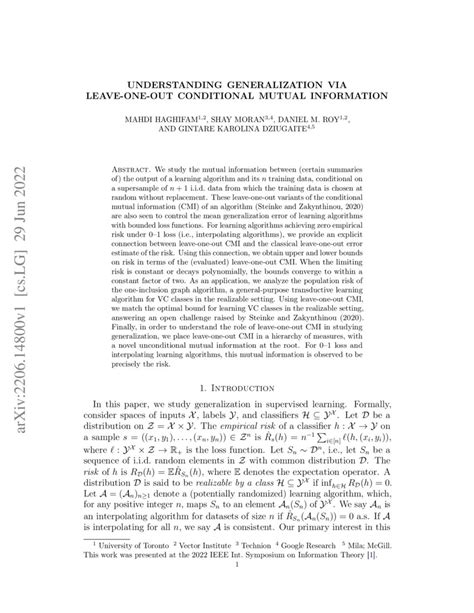 Understanding Generalization Via Leave One Out Conditional Mutual