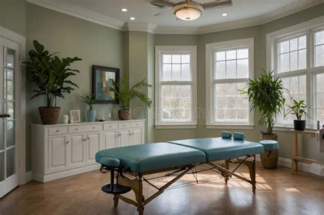 Massage Room With A Special Bed Stock Illustration Illustration Of