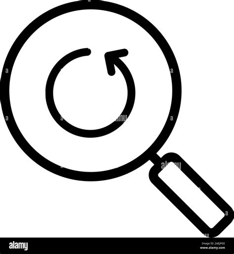 Refresh Search Linear Icon Thick Line Illustration Magnifying Glass