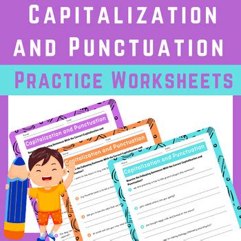 Capitalization And Punctuation Practice Worksheets Writing Skills
