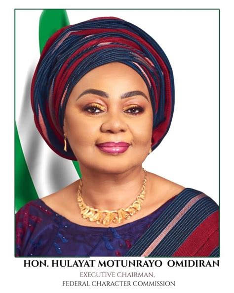 Fcc Executive Chairman Hon Hulayat Motunrayo Omidiran Unveils